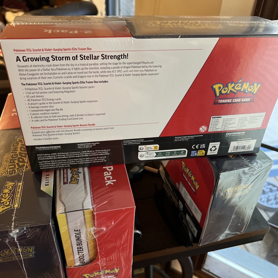 Pokemon TCG Surging Sparks ETB + Booster Bundle * Costco 2-Pack ...