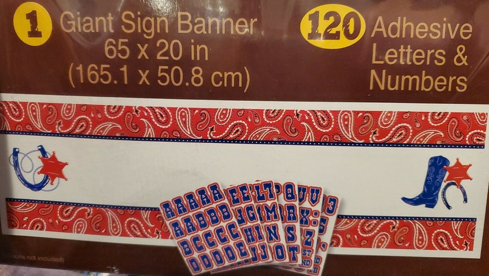 Country Music Cowboy Party - Personalized Giant Banner Kit - Over 5 ft ...