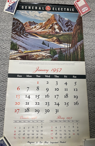 1957 Vintage General Electric Industry Calendar 12 Wonderful Paintings ...