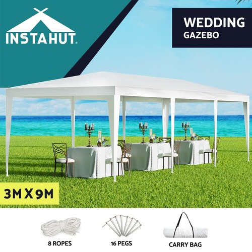 Instahut Gazebo 3x9 Wedding Party Marquee Tent Outdoor Event Camping ...