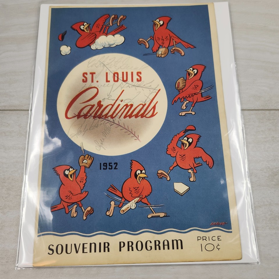 St. Louis Cardinals vs Pittsburgh Pirates 1952 Game Program SIGNED BY ...
