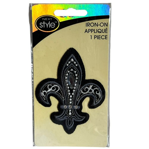 Next Style Iron On Fleur de Lis Patch Appliqué Small Silver Gray 4 in | eBay