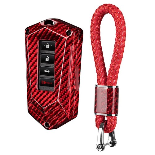 Red Carbon Fiber Remote Key Cover Case Holder Chain For Lexus IS350 ...