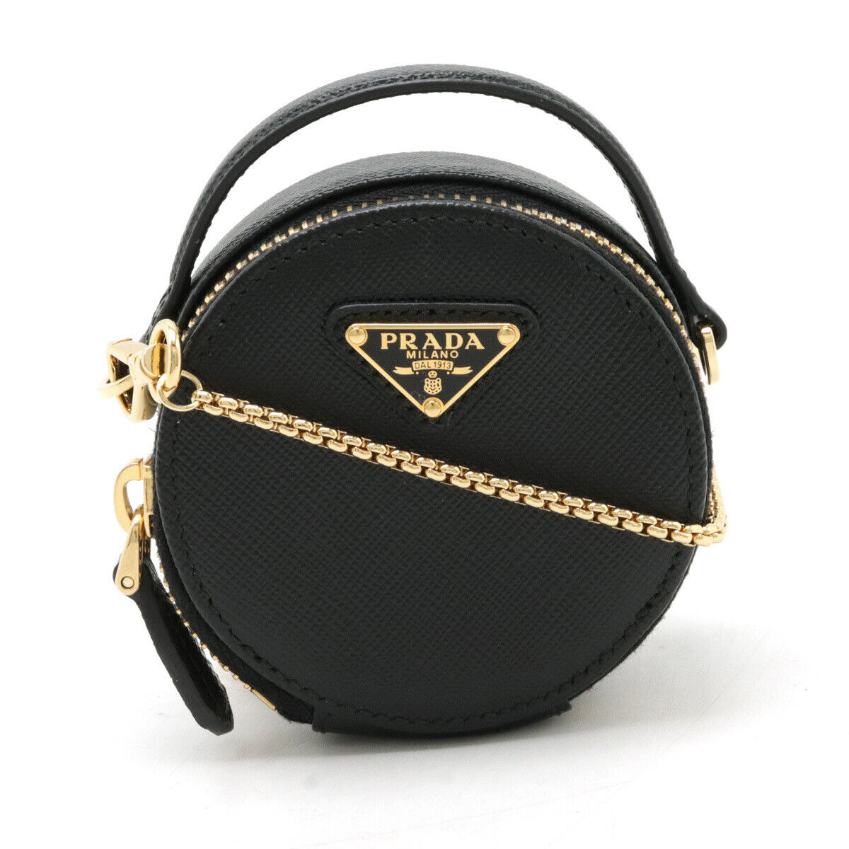 PRADA SAFFIANO Mini Pouch 2WAY Chain Shoulder Leather Black PRADA SAFFIANO Mini Pouch 2WAY Chain Shoulder Leather Black
