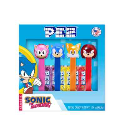 Sonic the Hedgehog Amy Tails Knuckles PEZ Crystal Gift Set Dispenser ...