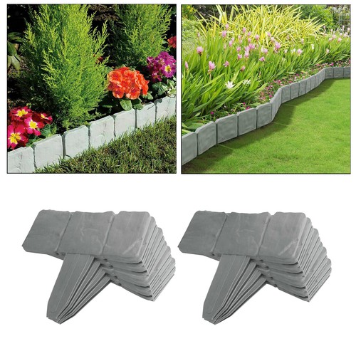 10pcs Plant Garden Border Stone Trim 10 Pieces Interlocking Outdoor ...
