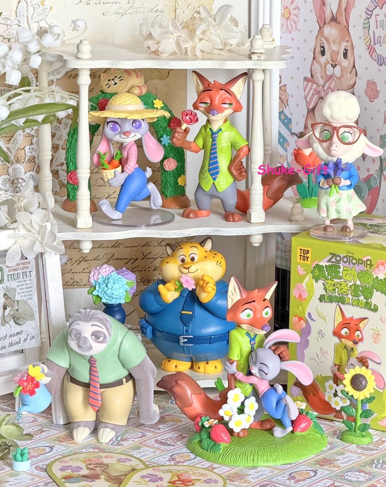 TopToy Disney Zootopia Flower World Series Nick Wilde & Judy Hopps ...