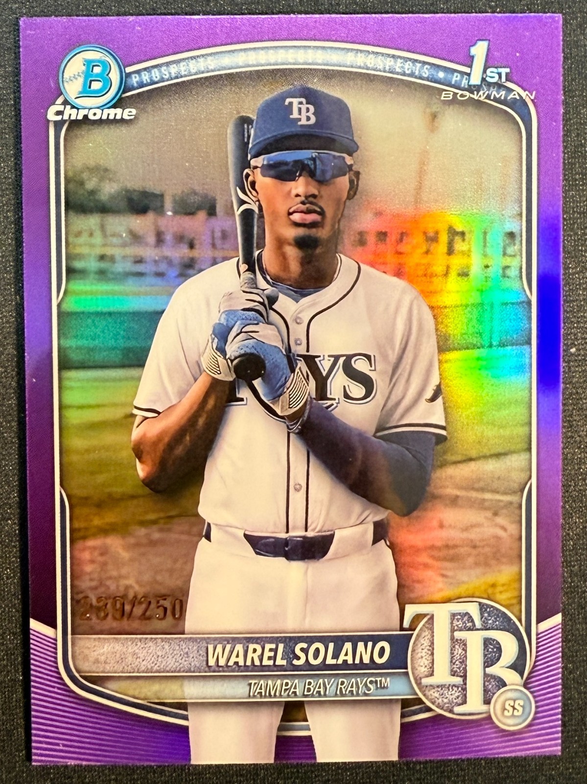 Warel Solano 2025 Bowman Chrome RC Rookie Prospect Purple Refractor #/250 | eBay