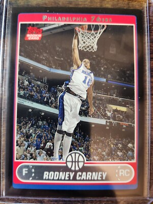 2006-07 Topps Rodney Carney Black Rookie RC 66/99 SP #249 Philadelphia ...