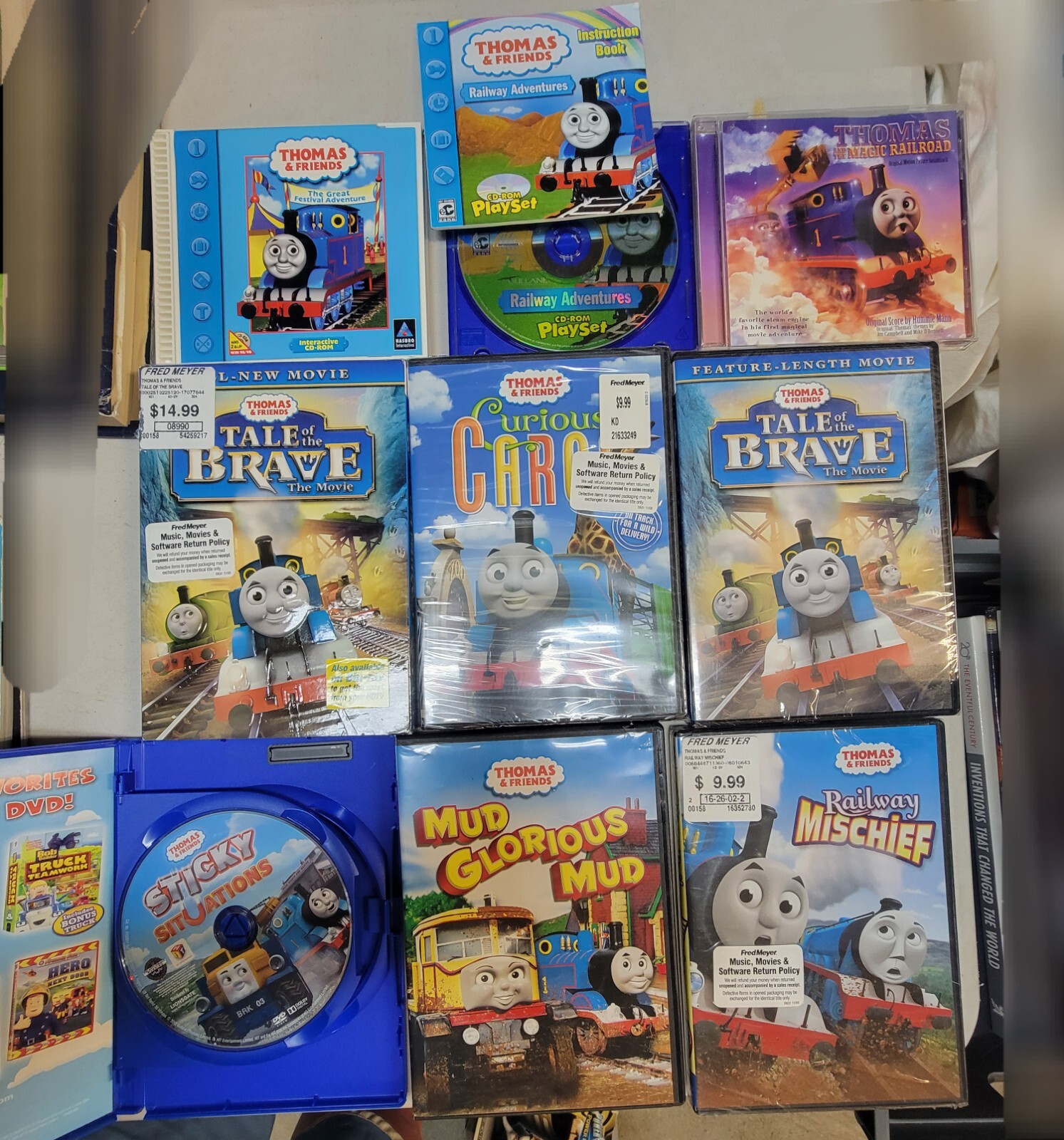 Lot Of 6 DVDs 2 Interactive CDs 1 CD Thomas The Tank Engine and Friends ...