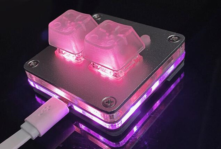 2-Key RGB Keypad Cherry Red Axis Mini Mechanical Keyboard For Sayobot ...