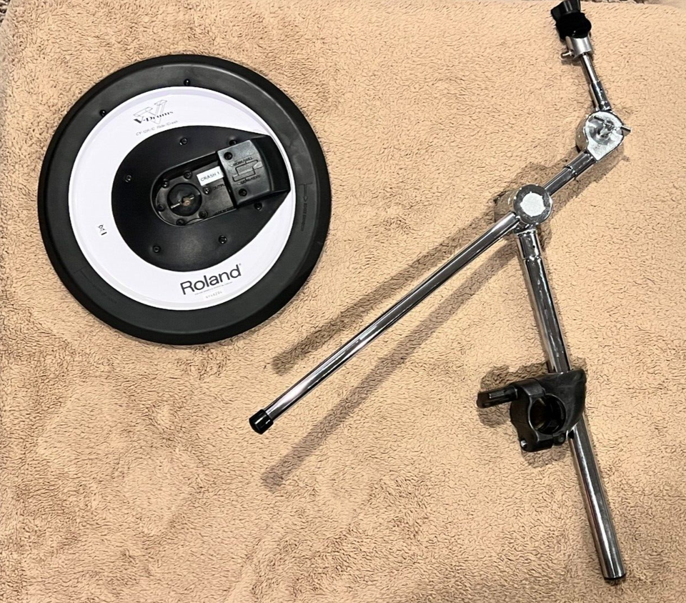 Roland CY-12R/C 3-Way V-Cymbal V-Drum Trigger Pad w/Cymbal Arm & Clamp ...