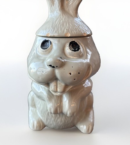 Vintage McCoy Pottery Hocus Pocus Bunny Rabbit Cookie Jar Gray | eBay