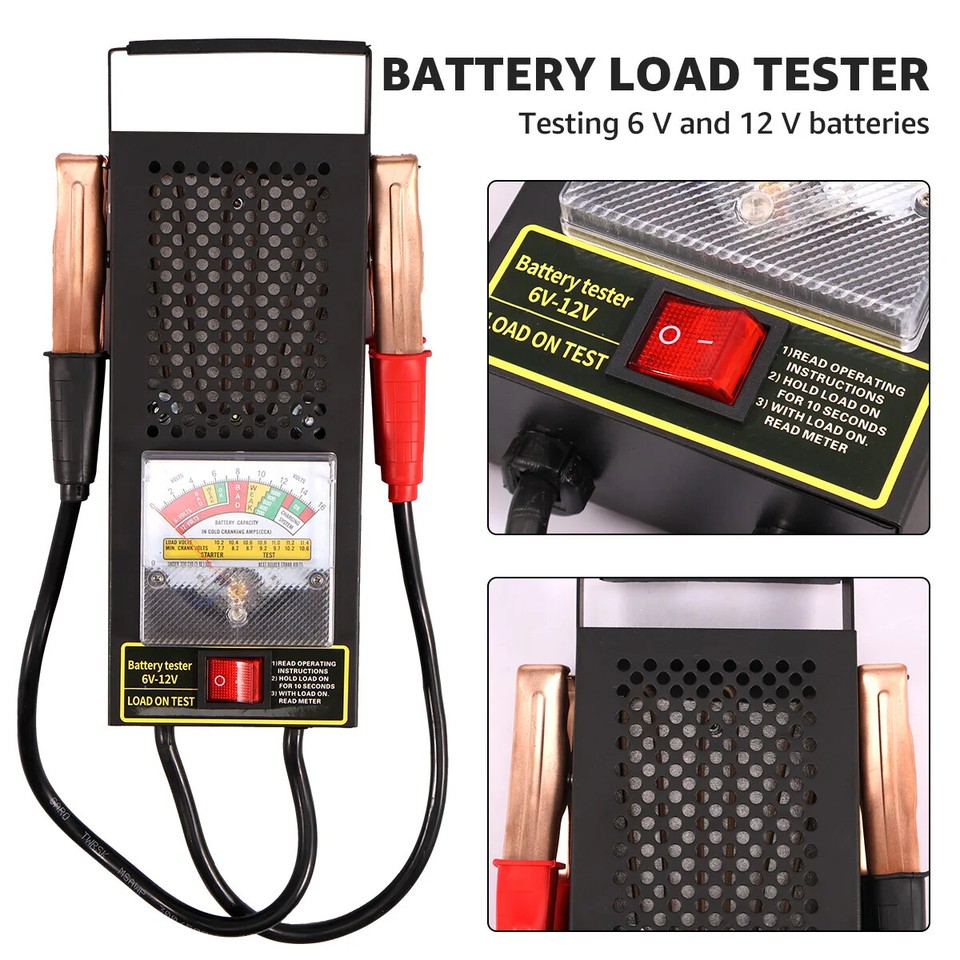 Battery Load Tester 100 Amp Load Type 6V-12V 100A Mechanics Car Truck ...