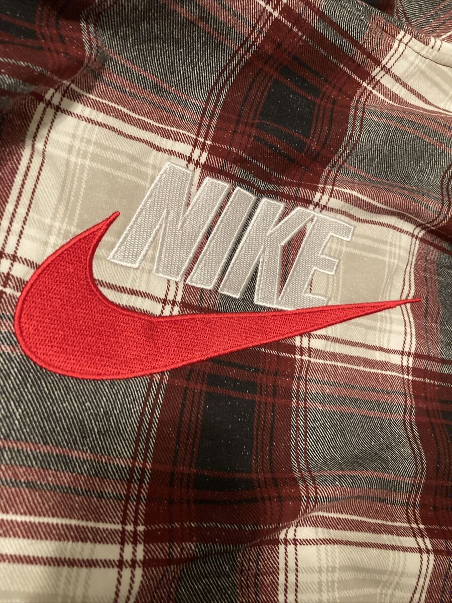 Supreme Nike Plaid Hooded Sweatshirt Burgundy Size Large Supreme Nike Plaid Hooded Sweatshirt Burgundy Size Large