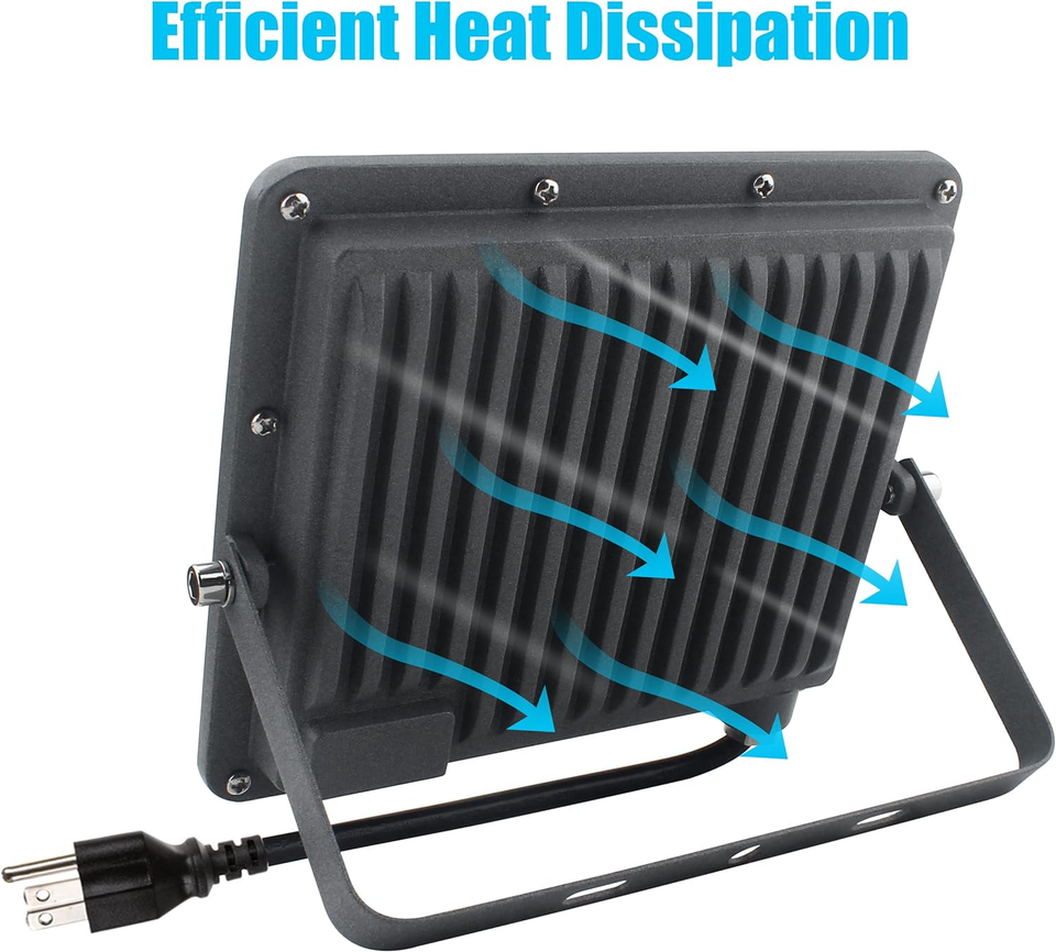 2 Pack 60W Led Outdoor Flood Light, Exterior Flood Lights, Plug in ...