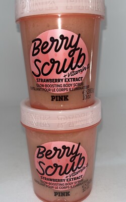 2 New Victorias’s Secret PINK Body Scrubs BERRY Exfoliate Vitamin E ...