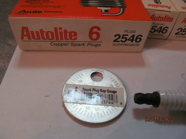(6) Autolite 2546 Copper Plug Suppressor Spark Plugs free gap tool free ...