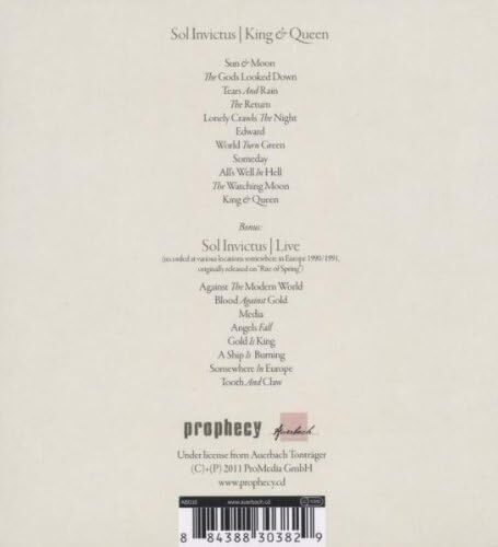 SOL INVICTUS KING & QUEEN (BONUS TRACKS) (DIG) CD NEUF | eBay