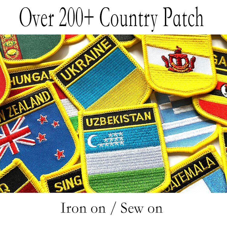200+ PATRIOTIC Country Flags Patch Iron On Sew On EMBROIDERED PATCH Arm Badge | eBay