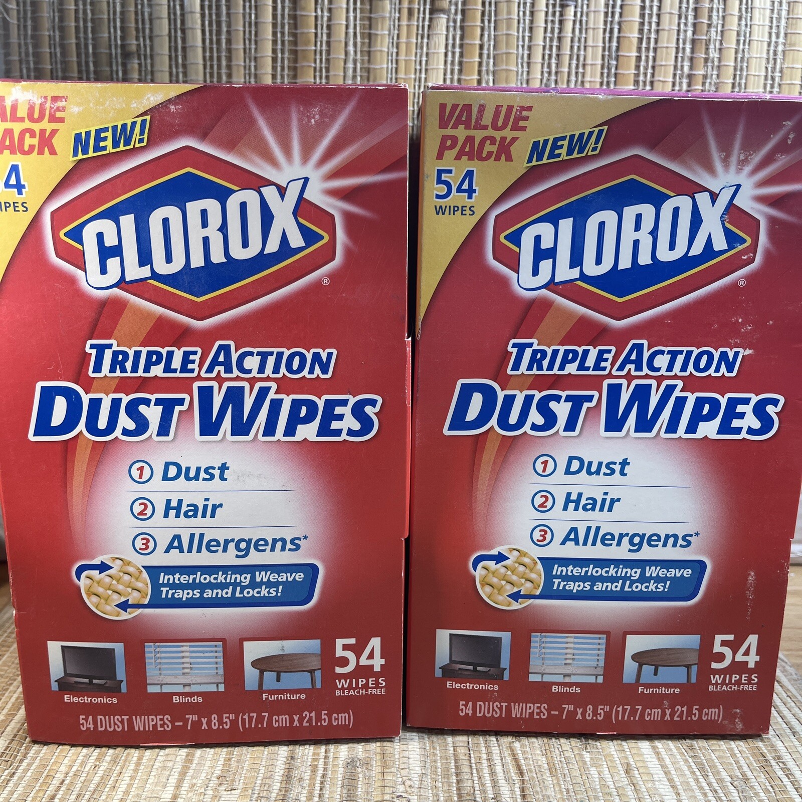 Clorox Triple Action Dust Wipes Allergens Hair 54 Count 7” X 8.5” Set ...