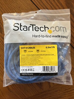StarTech - 10 pack - 1ft Blue Snagless RJ45 UTP Cat6 Patch Cable | eBay