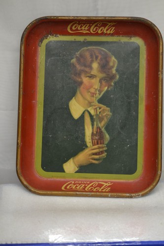 ANTIQUE 1927 ORIGINAL COCA-COLA SERVING TRAY COSNHOCTON USA LADY DRINK ...