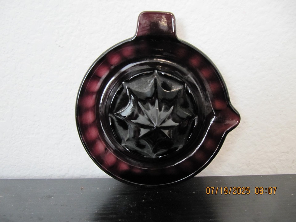 Edna Barnes 81' Imperial Glass Amethyst Juice Reamer Vintage Dark ...