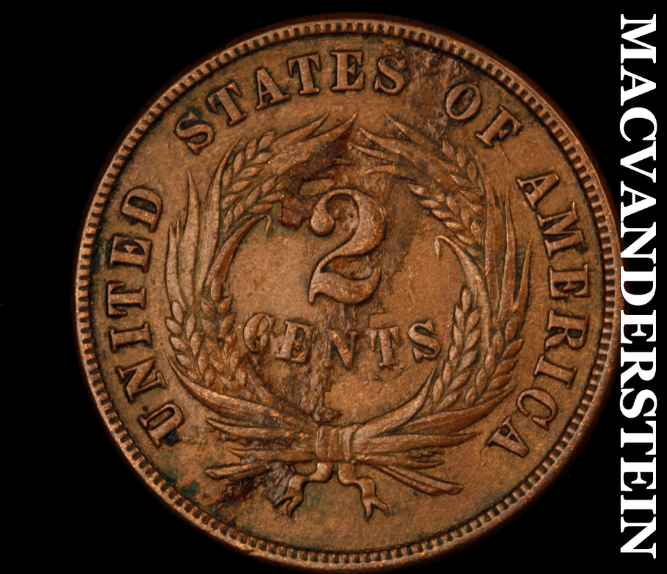 1870 Two Cent - Scarce Extra Fine Semi-key Better Date No Reserve # ...