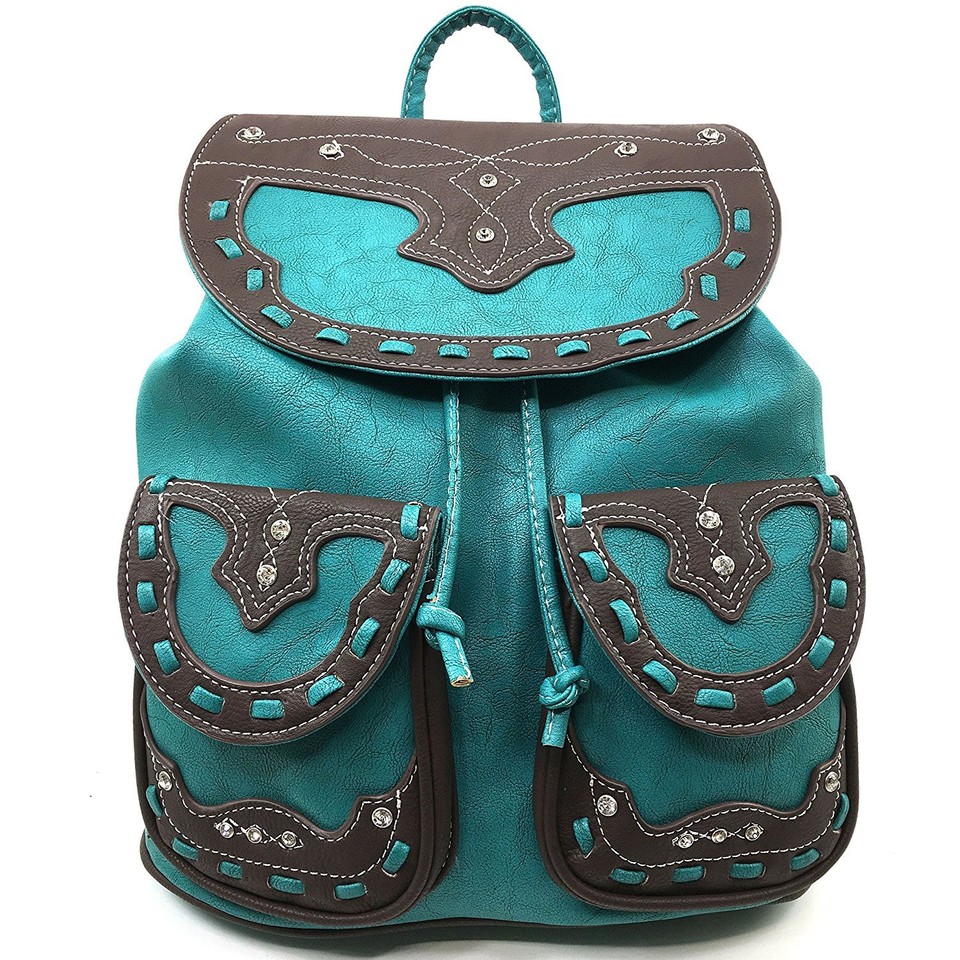 Justin West Trendy Western Rhinestone Leather Conceal Carry Top Handle ...