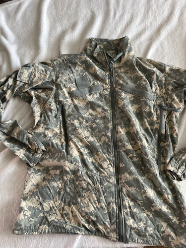 New Jacket wind Cold Weather Gen lll Size Large ACU Camo Soft shell ...