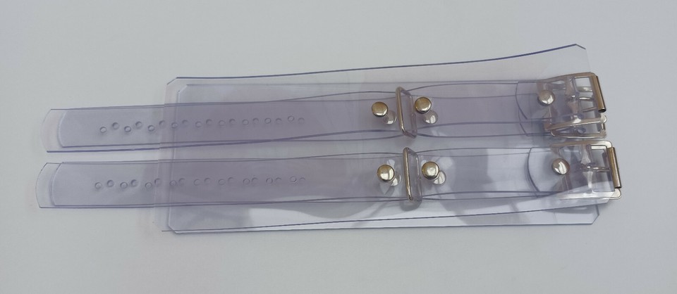 Clear PVC Connected Wrist Cuffs Restraints BDSM/Bondage/Roleplay (2mm ...
