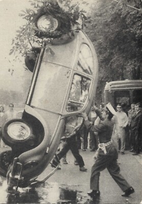 Volkswagen VW Car Tipping Over by Photographer Gregor Ekels Vintage ...