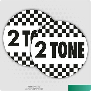 2 x 2 Tone Ska Music Stickers - Round Car Van Lorry Vinyl Self Adhesive ...
