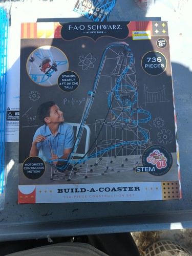 Build-A-Roller-Coaster FAO Schwarz Motorized Model Kit 736 Pieces 2 Toy ...