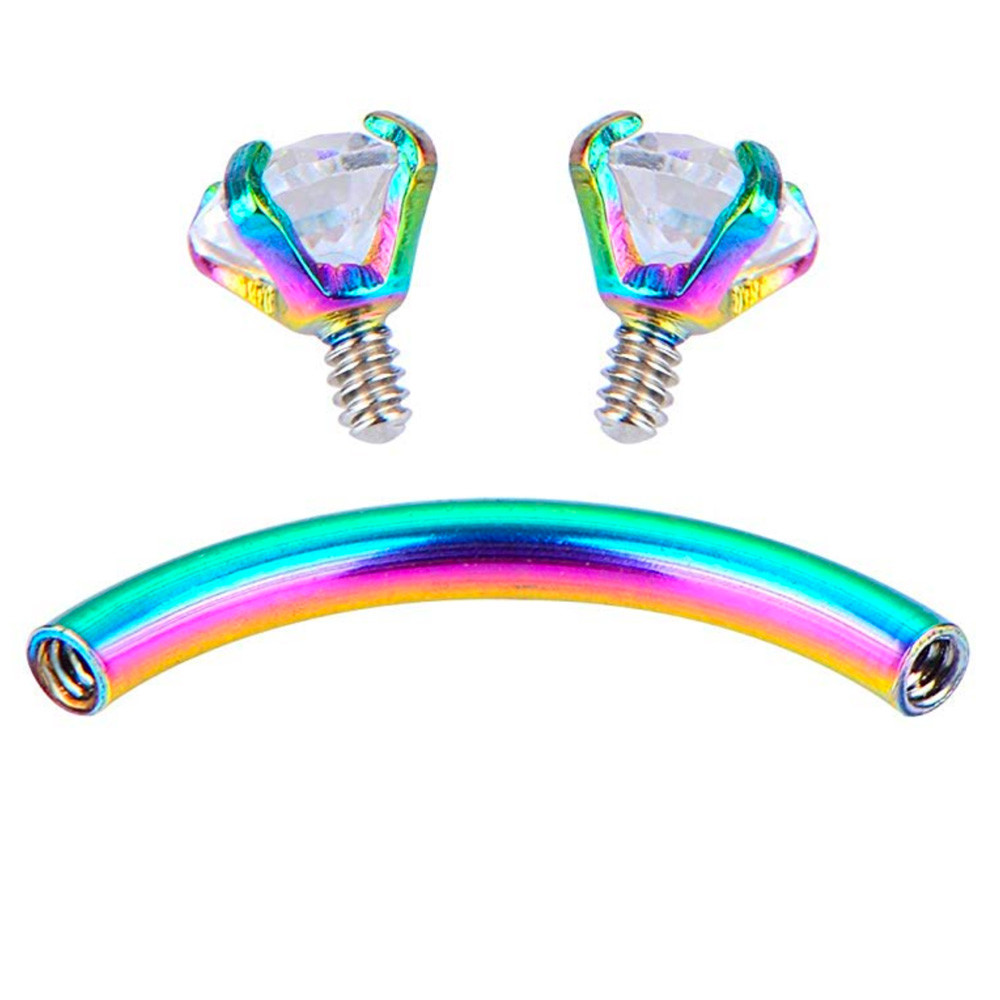 Crystal Ball Eyebrow Awl Bar Ring Ear Cartilage Septum Helix Tragus Lip ...