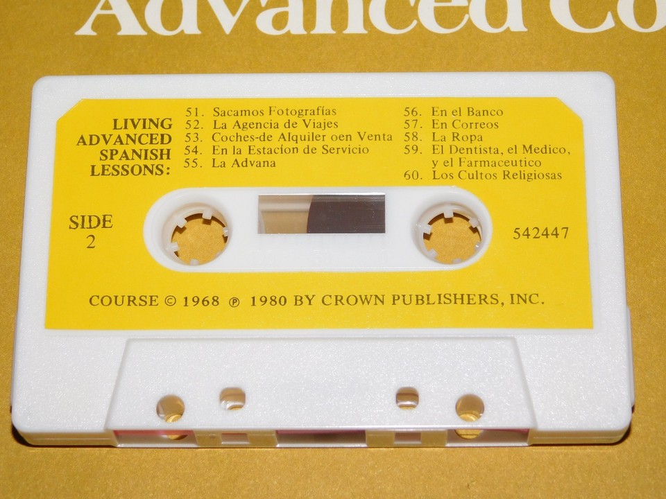 VINTAGE 1968 ADVANCED LIVING SPANISH CASSETTE EDITION LANGUAGE COURSE ...