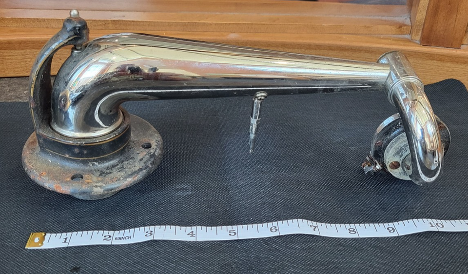 Antique Gramophone Phonograph Aged Chrome Metal Part Tone Arm Victor ...