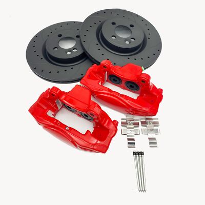 Budweg R56 JCW Brake Calipers + Black Discs - MINI One Cooper S R50 R52 ...