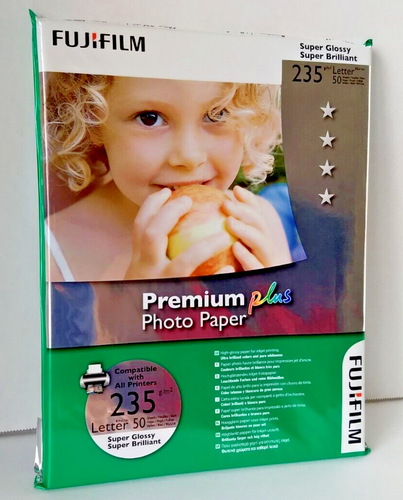 FUJIFILM Premium Plus Photo Paper Super Glossy 235g 8.5"x11" 50 Sheets ...