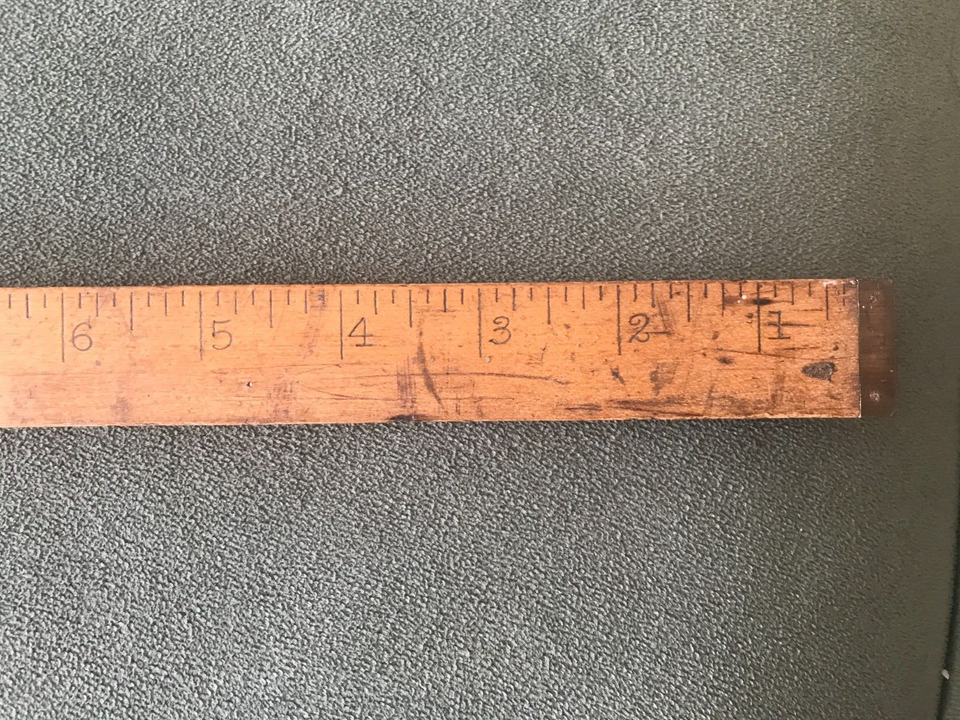 STANLEY NO. 41 Wood 36" Yardstick Metal Ends FOR YARDGOODS MEASUREMENTS ...