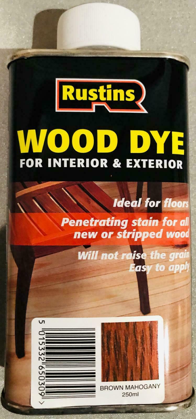 Rustins 250ml Wood Dye Quick Drying, Non-Fading and Non-Bleeding, paint ...