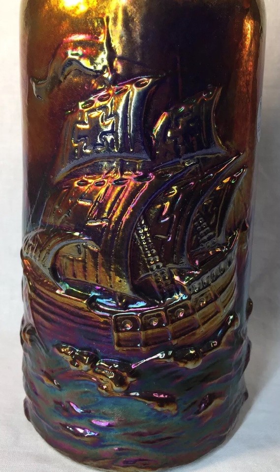 Fenton Art Glass Cobalt Blue Carnival Mayflower Ship Vase | eBay