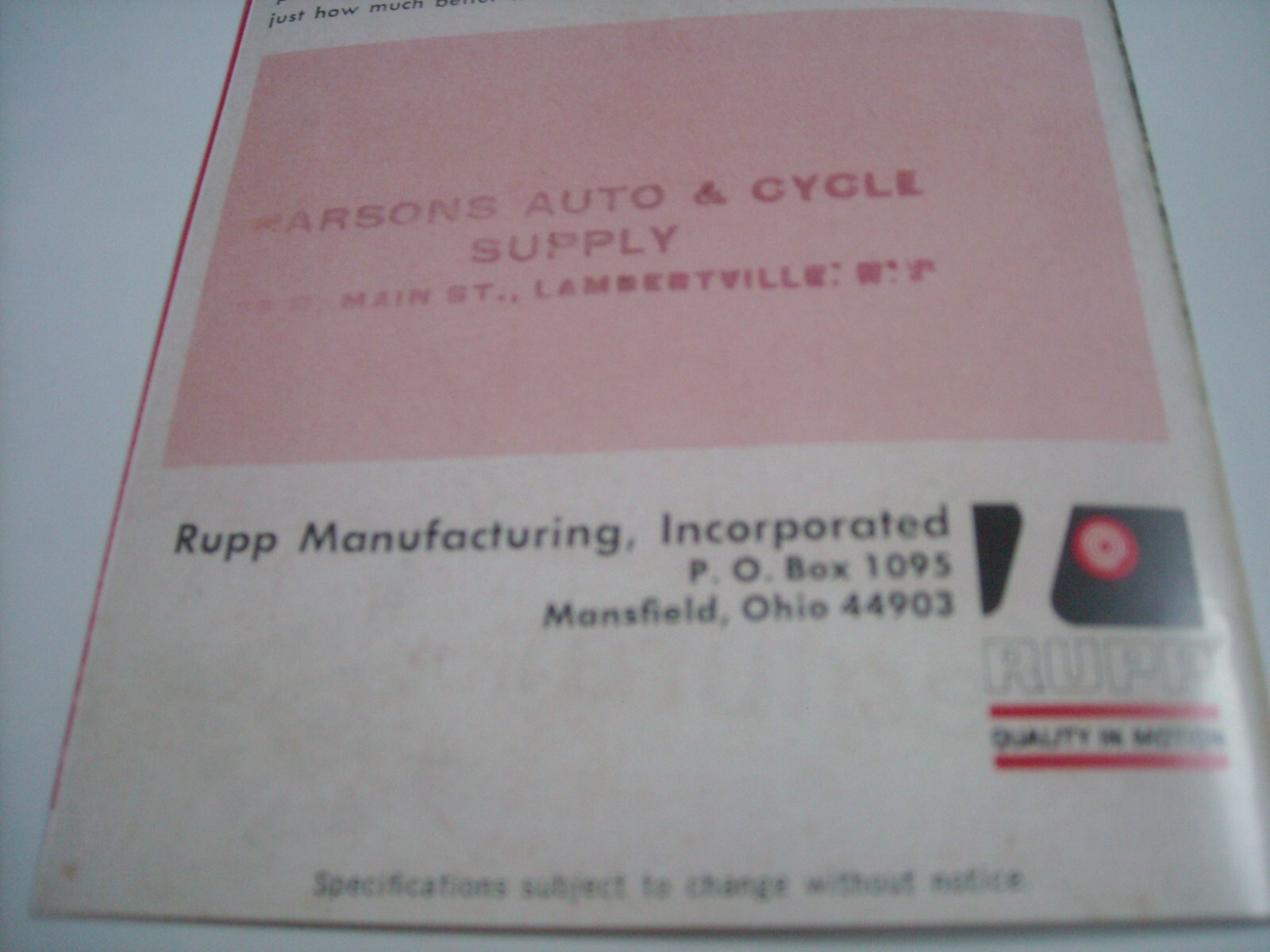 RARE 1968 Vintage RUPP Sno Sport Snowmobile Brochure | eBay