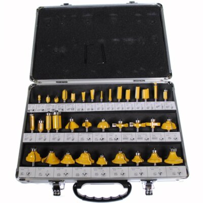 Shop4Omni NEW 35 PIECE CARBIDE ROUTER BIT TOOLS SET W/ CASE - 1/4 INCH ...