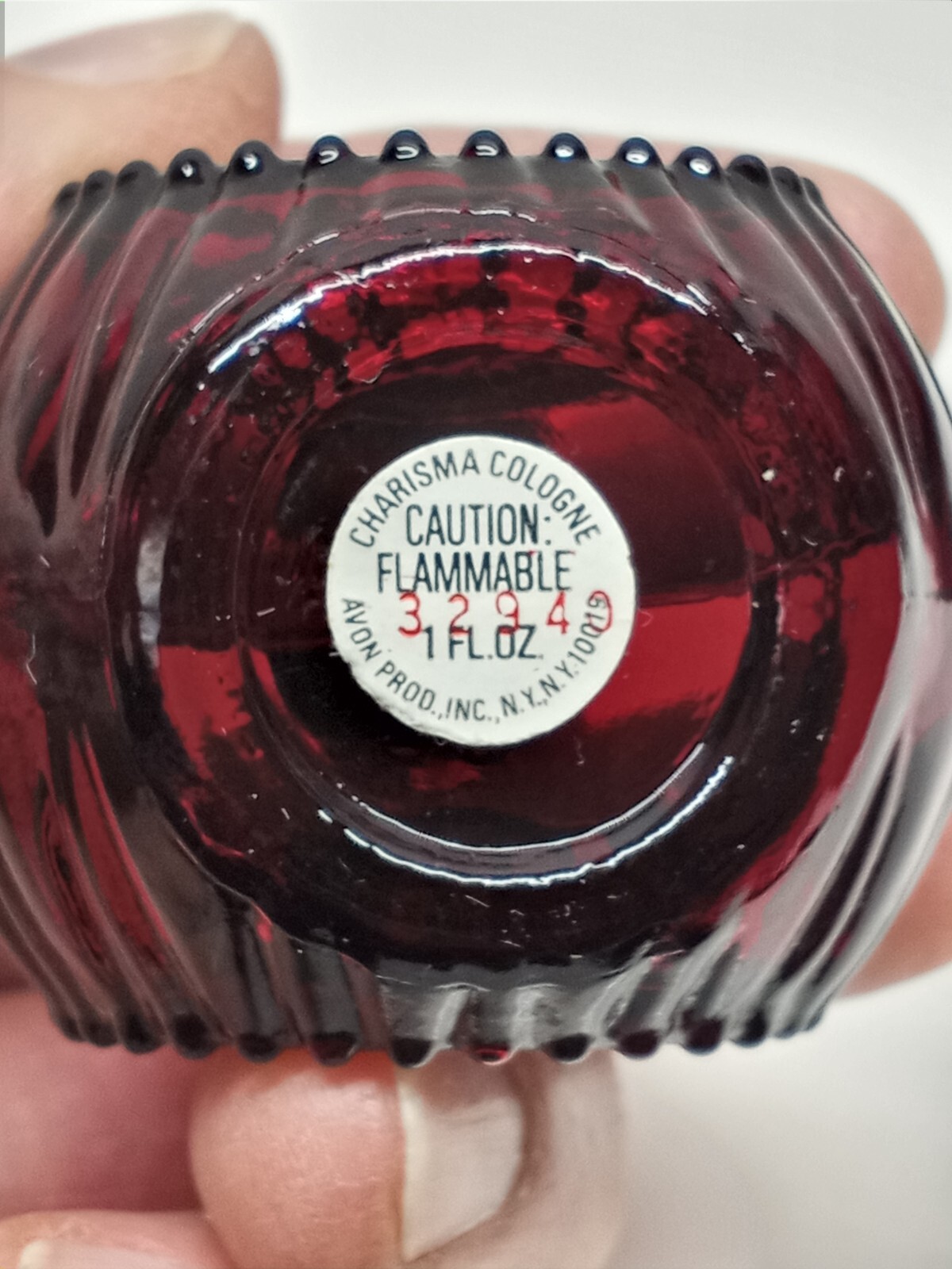 Vintage AVON CHARISMA COLOGNE RUBY RED BOTTLE FULL 1 oz. | eBay
