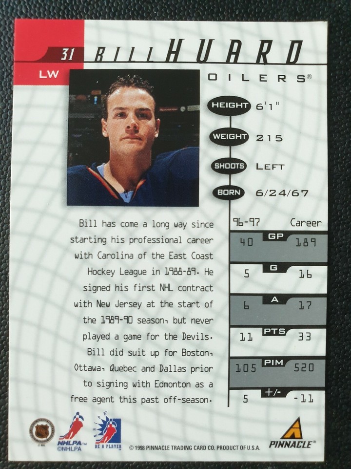 1997-98 Be A Player Autographs 31 Bill Huard | eBay