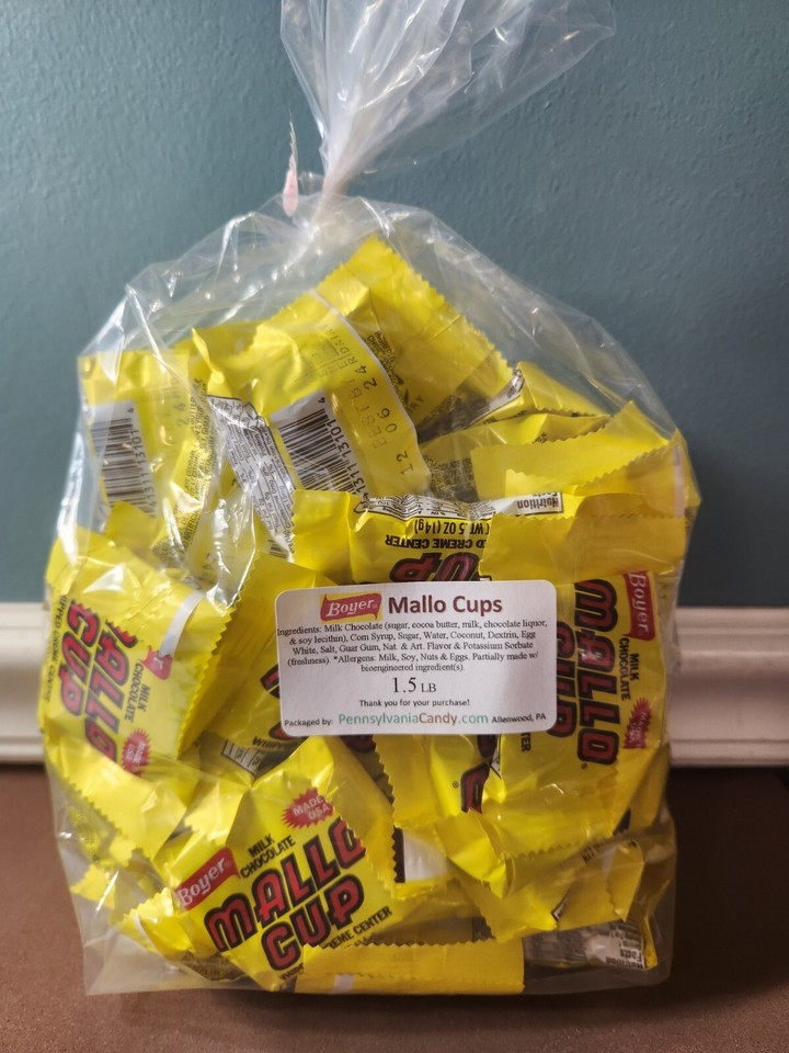 Boyer 1.5 lb Milk Choc MALLO CUPS .5 oz Fun Size Coconut Marshmallow ...