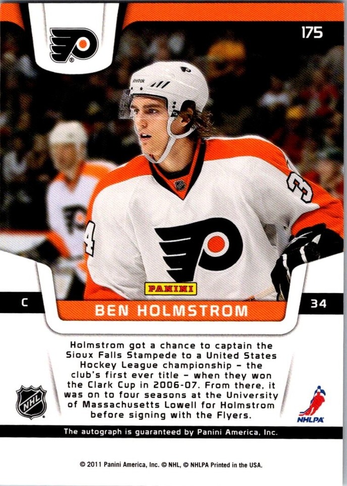 2011-12 Certified Freshman Signatures Ben Holmstrom #175 Rookie Auto RC ...