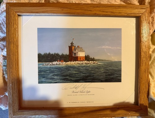 “Round Island Light” Signed Print by Randall Higdon - Straits of ...